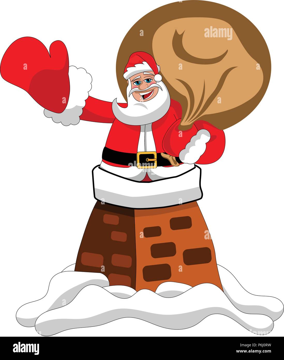 Santa Claus in the chimney isolated Stock Vector Image & Art - Alamy