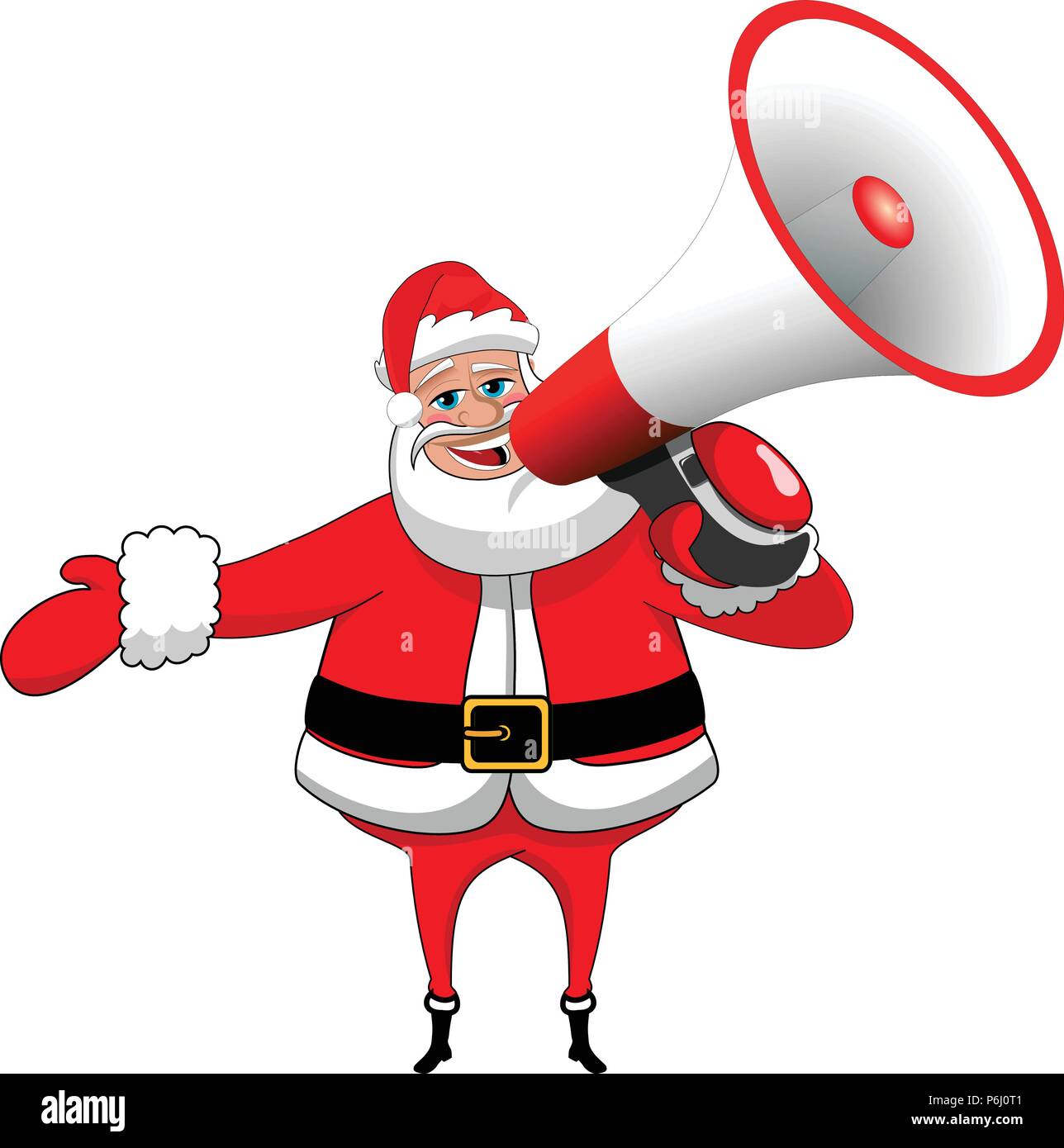 Santa Claus speaking in big megaphone isolated Stock Vector Image & Art ...