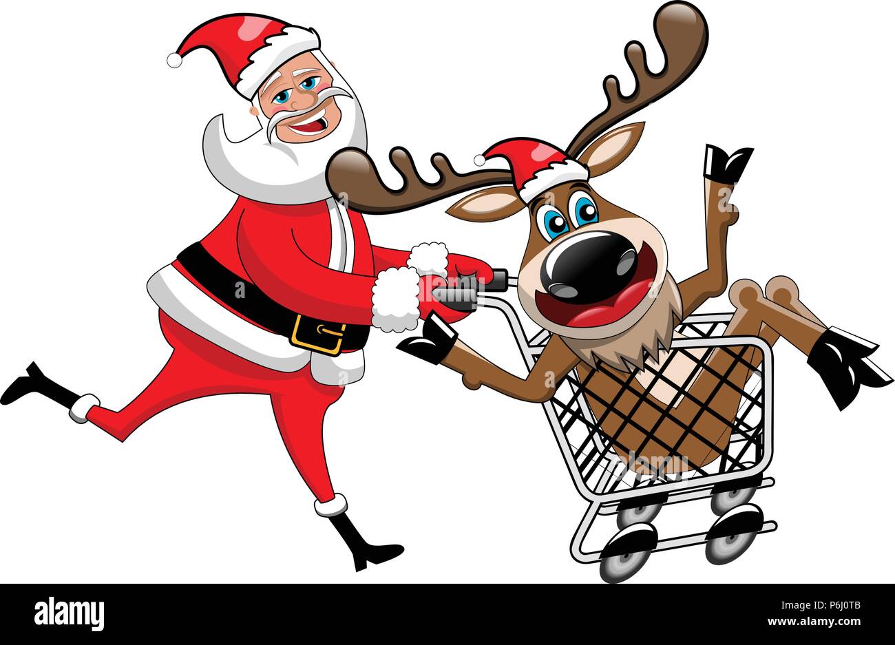 Cartoon smiling santa claus running Stock Vector Images - Alamy