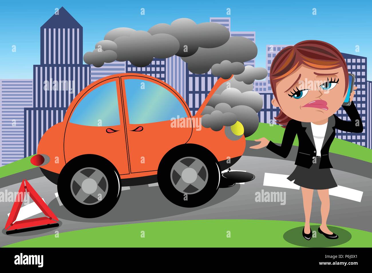 Car break down triangle Stock Vector Images - Alamy