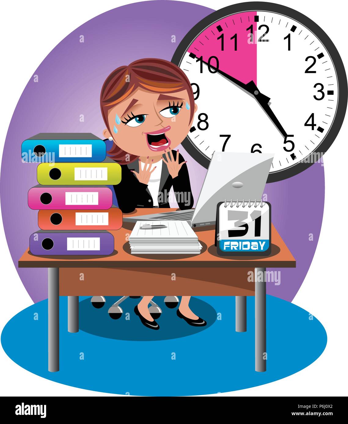 Stressed businesswoman computer Stock Vector Images - Alamy