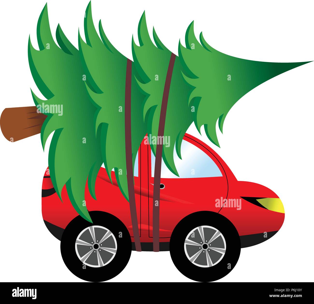 Tree on white car Stock Vector Images - Alamy