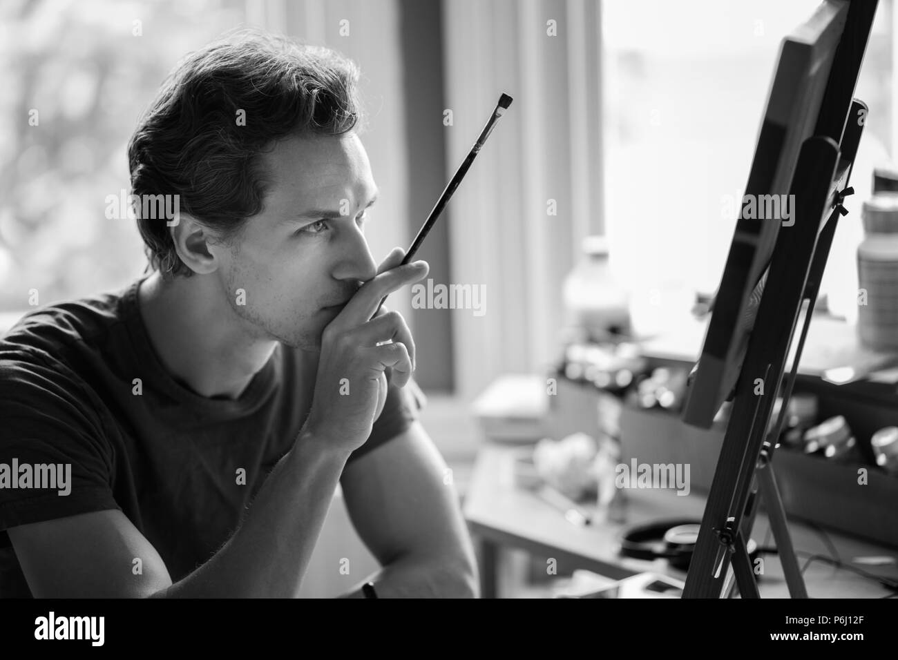 Artist at work Stock Photo - Alamy