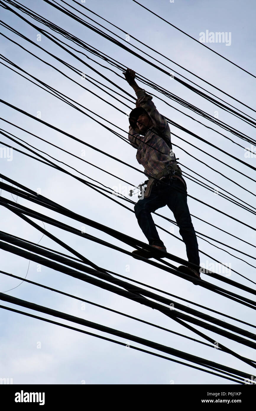 Two men walking in cables hi-res stock photography and images - Alamy