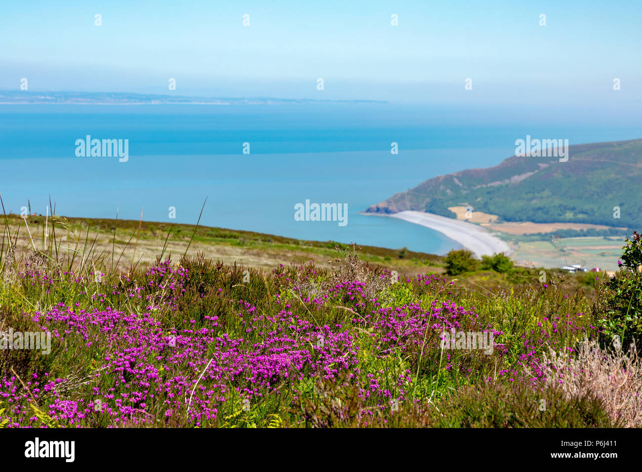 Porlock Somerset England June 27, 2018 View from the top of Porlock ...