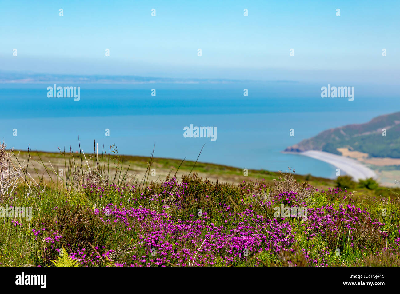 Porlock Somerset England June 27, 2018 View from the top of Porlock ...