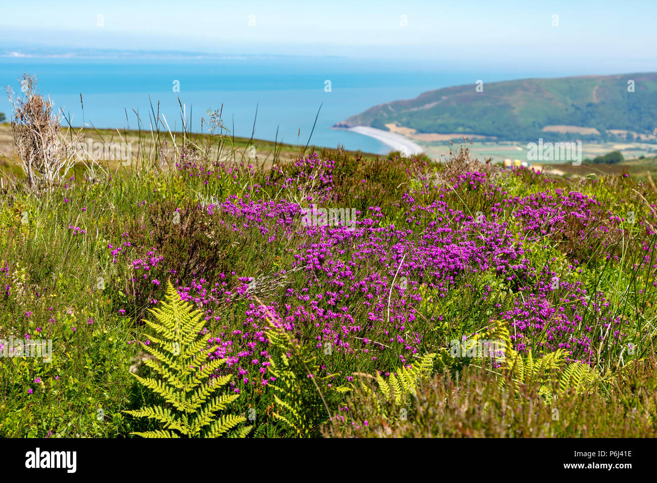 Porlock Somerset England June 27, 2018 View from the top of Porlock ...