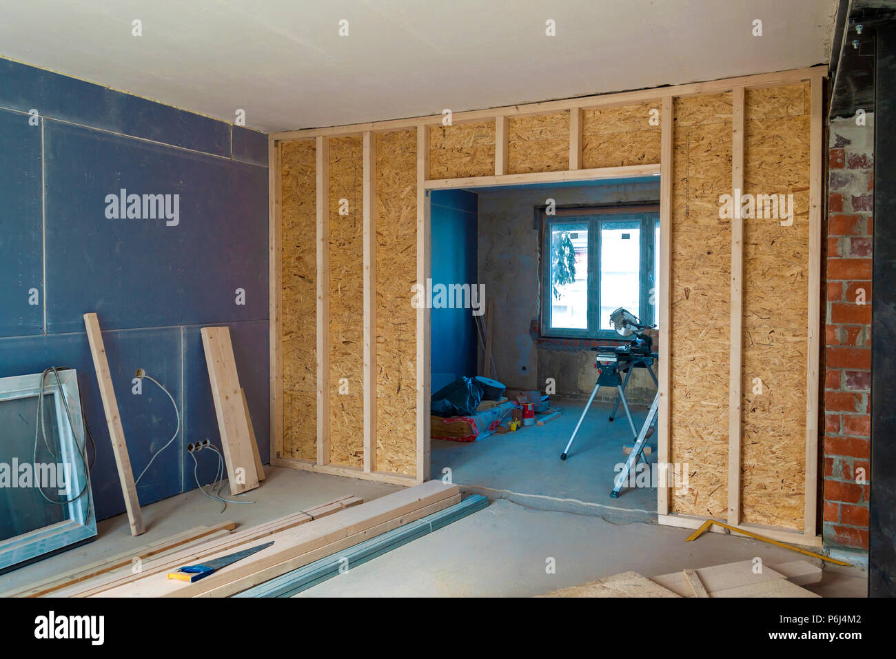 Interior of a house under construction. Renovation of an apartment ...