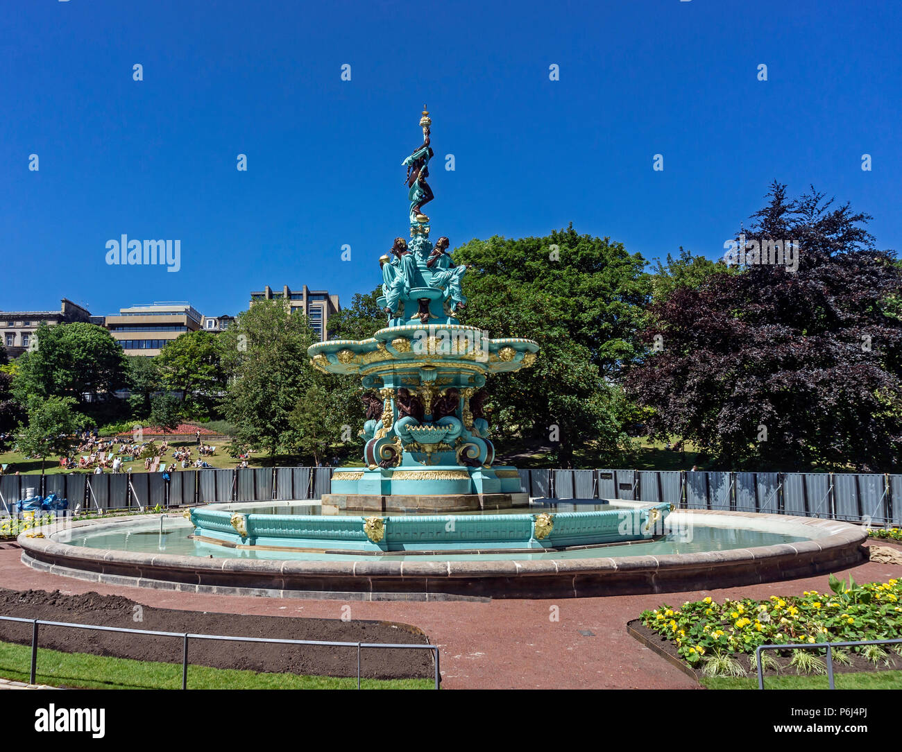The restored Ross Fountain in West Princes Gardens Edinburgh Scotland ...