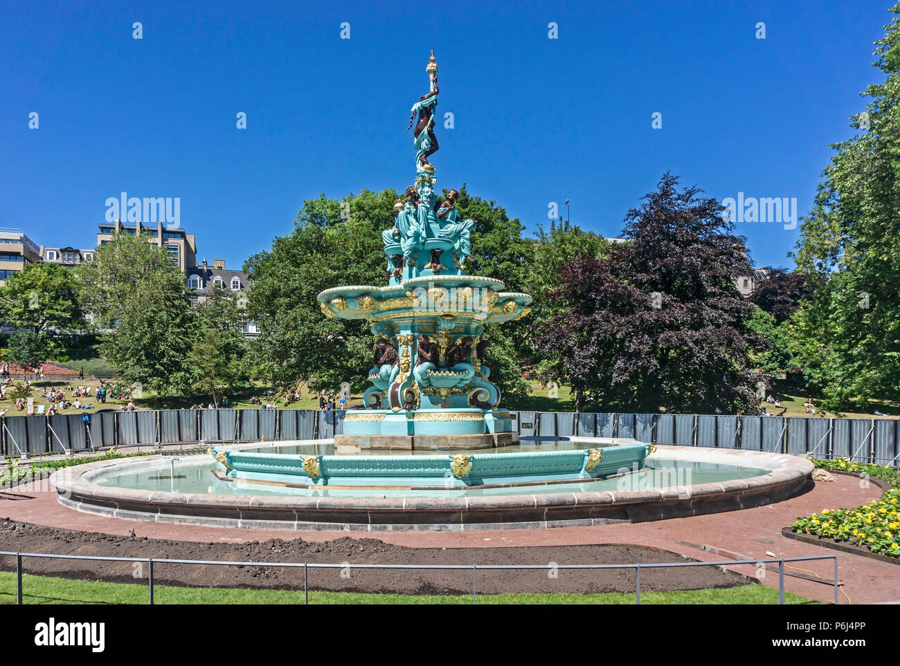 The restored Ross Fountain in West Princes Gardens Edinburgh Scotland ...