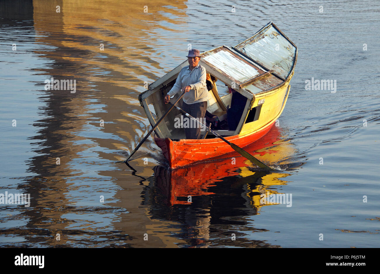 Small paddle ferry Sarawak River Kuching Sarawak Malaysia Stock Photo ...