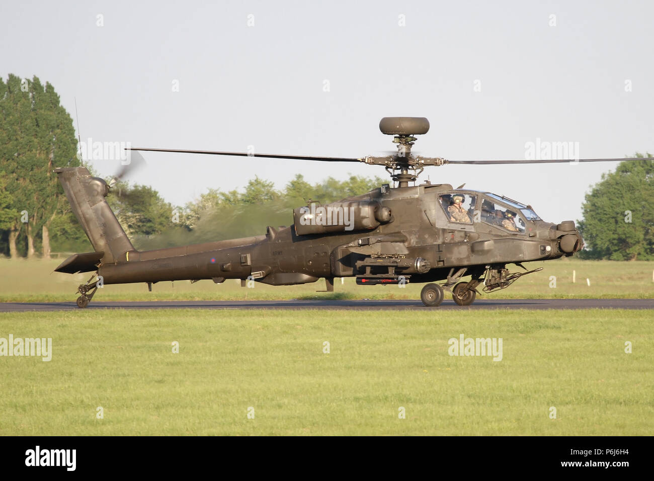 Army Air Corps Westland Apache AH1 taxiing along the Wattisham airfield ...
