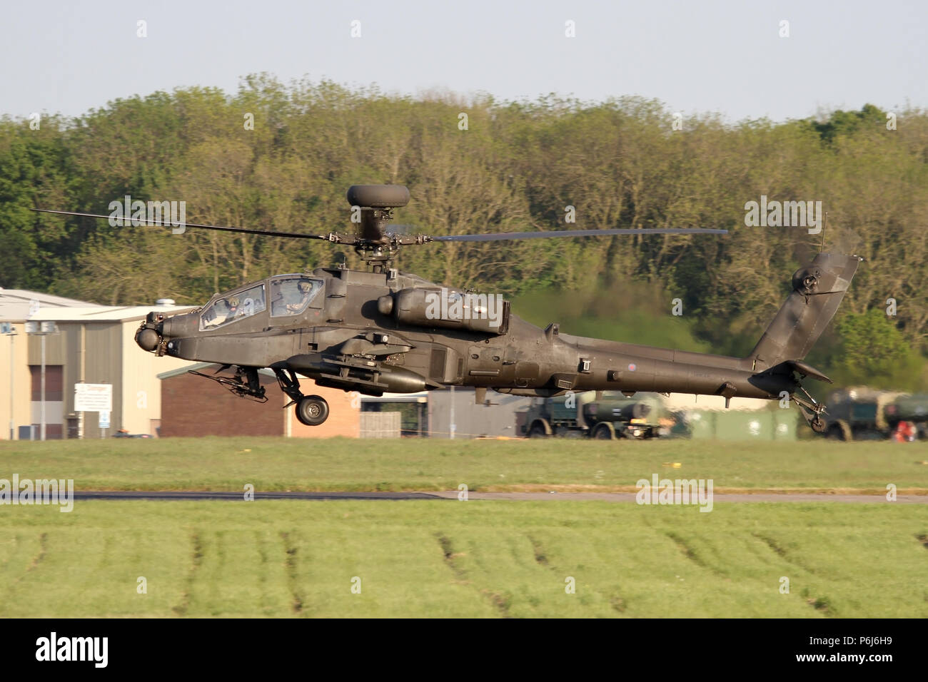 Army Air Corps Apache AH 1 in the hover over the Wattisham airfield ...