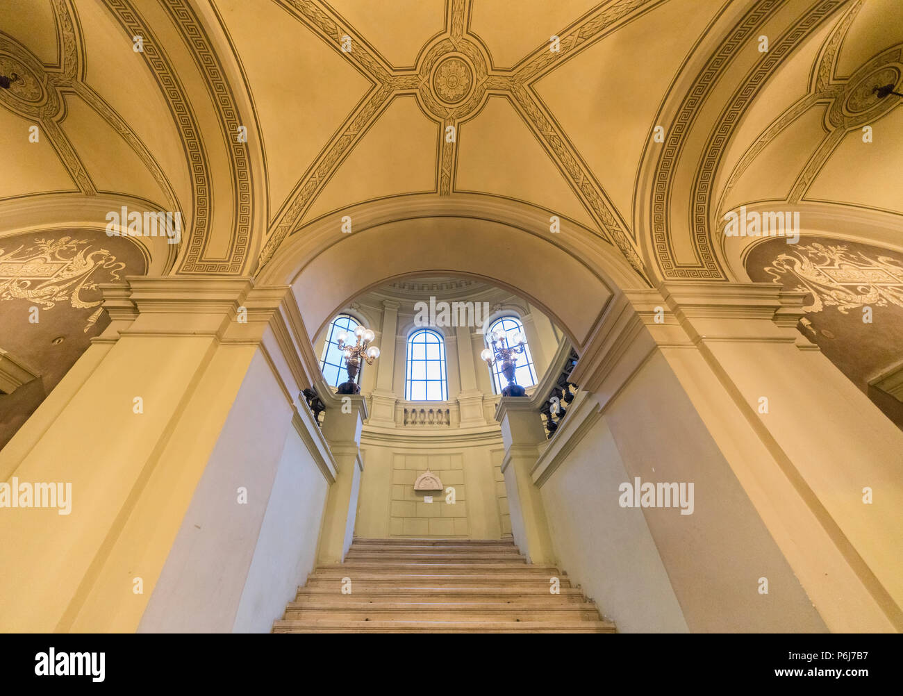 Interior of ELTE Central University Library. Eotvos Lorand University ...