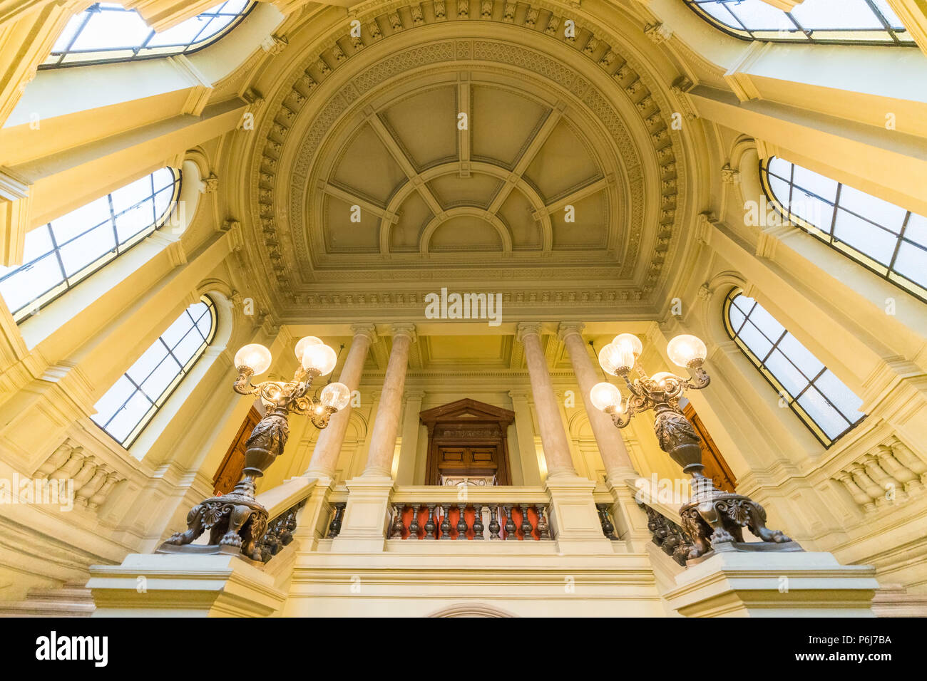 Interior of ELTE Central University Library. Eotvos Lorand University ...