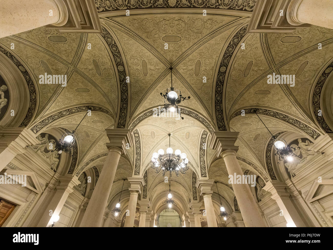 Interior of ELTE Central University Library. Eotvos Lorand University ...