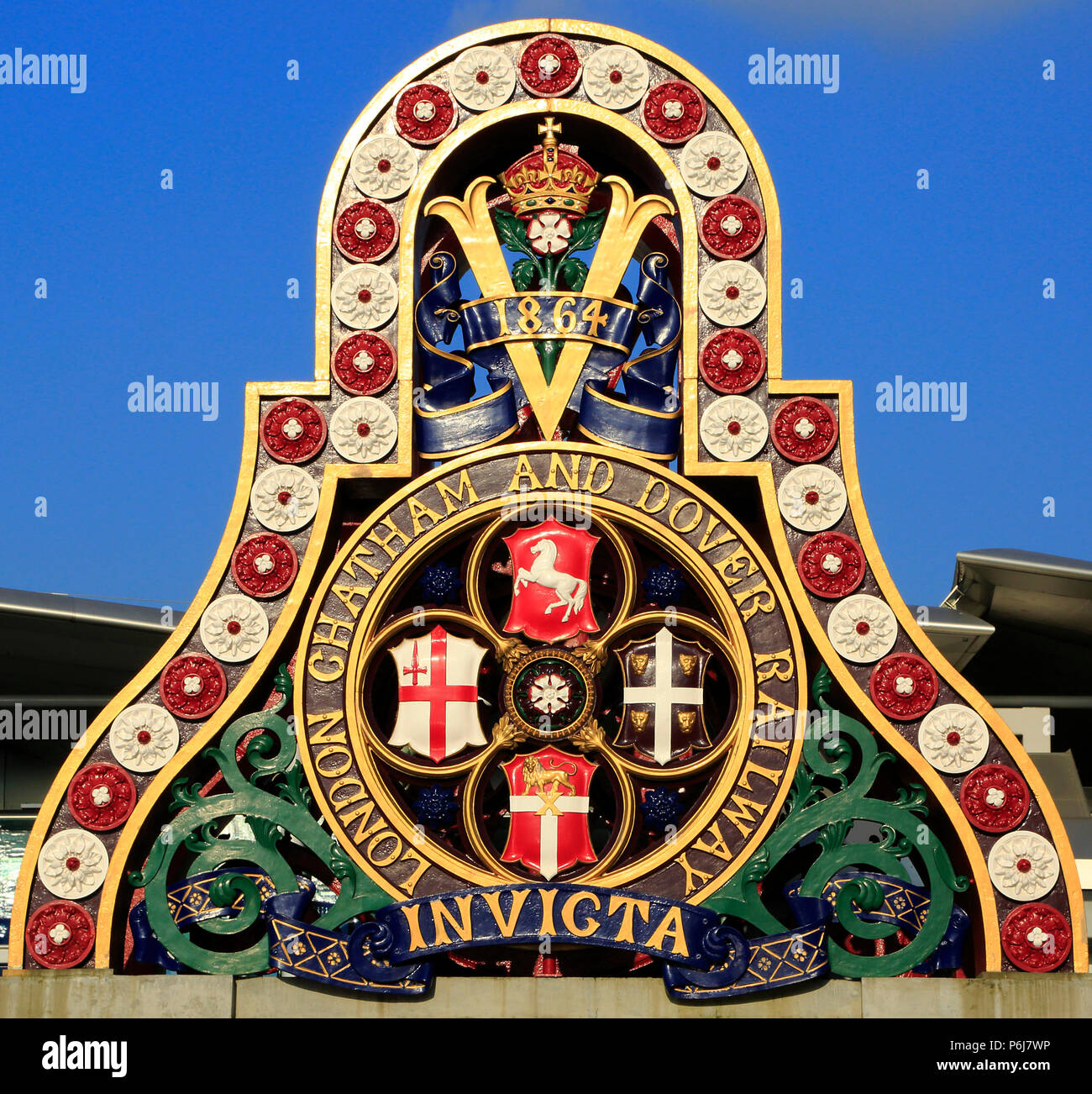 The preserved insignia of the defunct London Chatham and Dover Railway ...