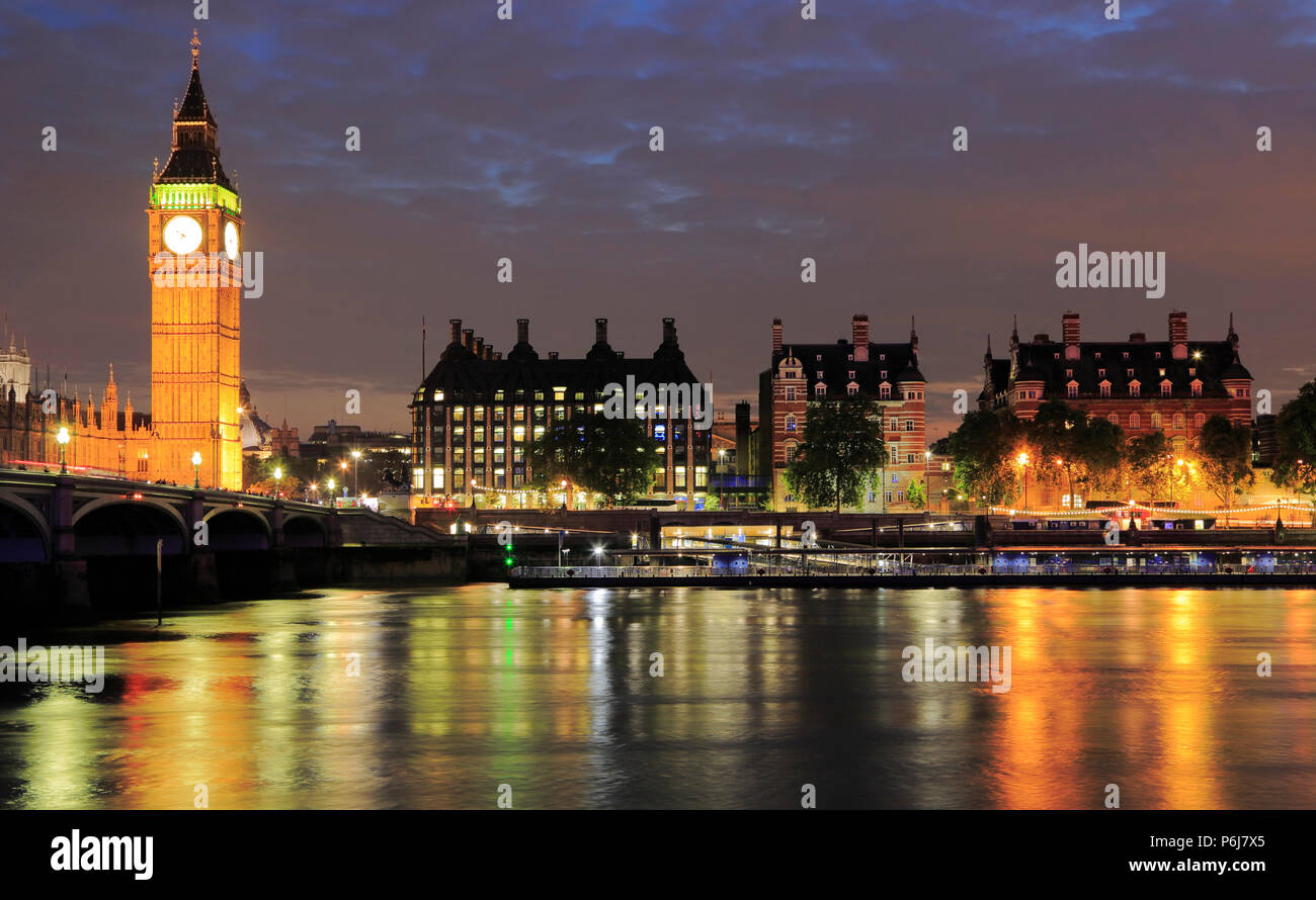 Night on the Thames, London, England, Europe Stock Photo - Alamy