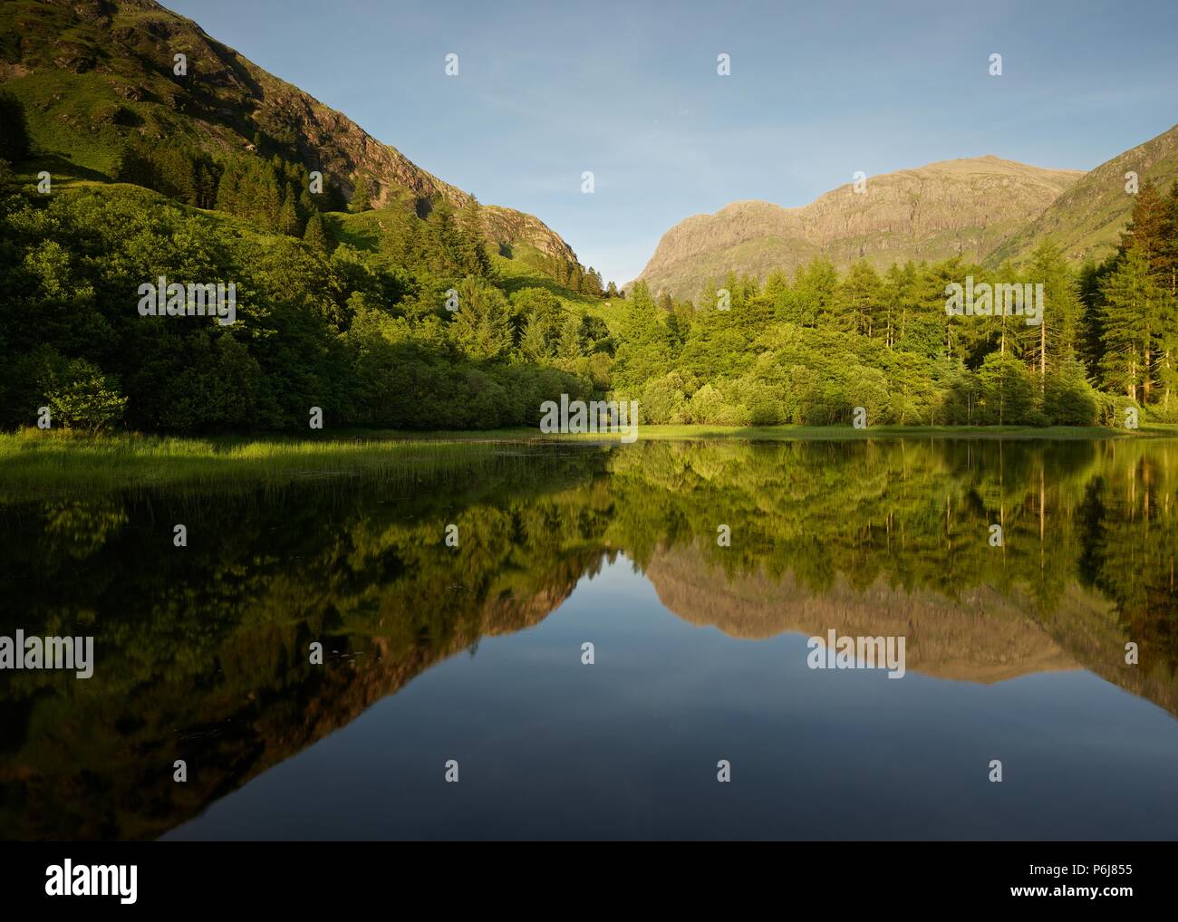 A summer evening at the Torren Lochan. The shot was taken on a still ...