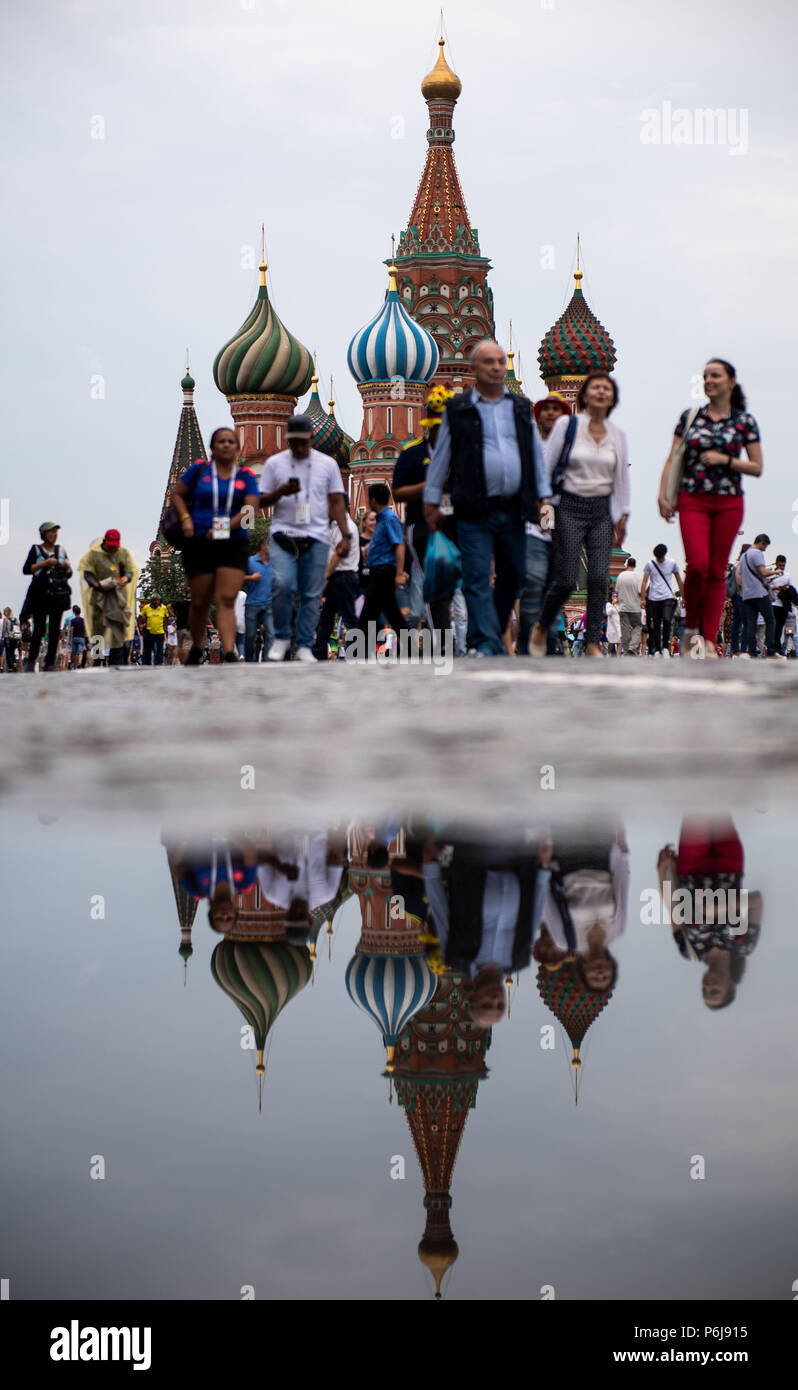 Moscow, Russia. 30th June, 2018. Football World Cup. People and Saint ...