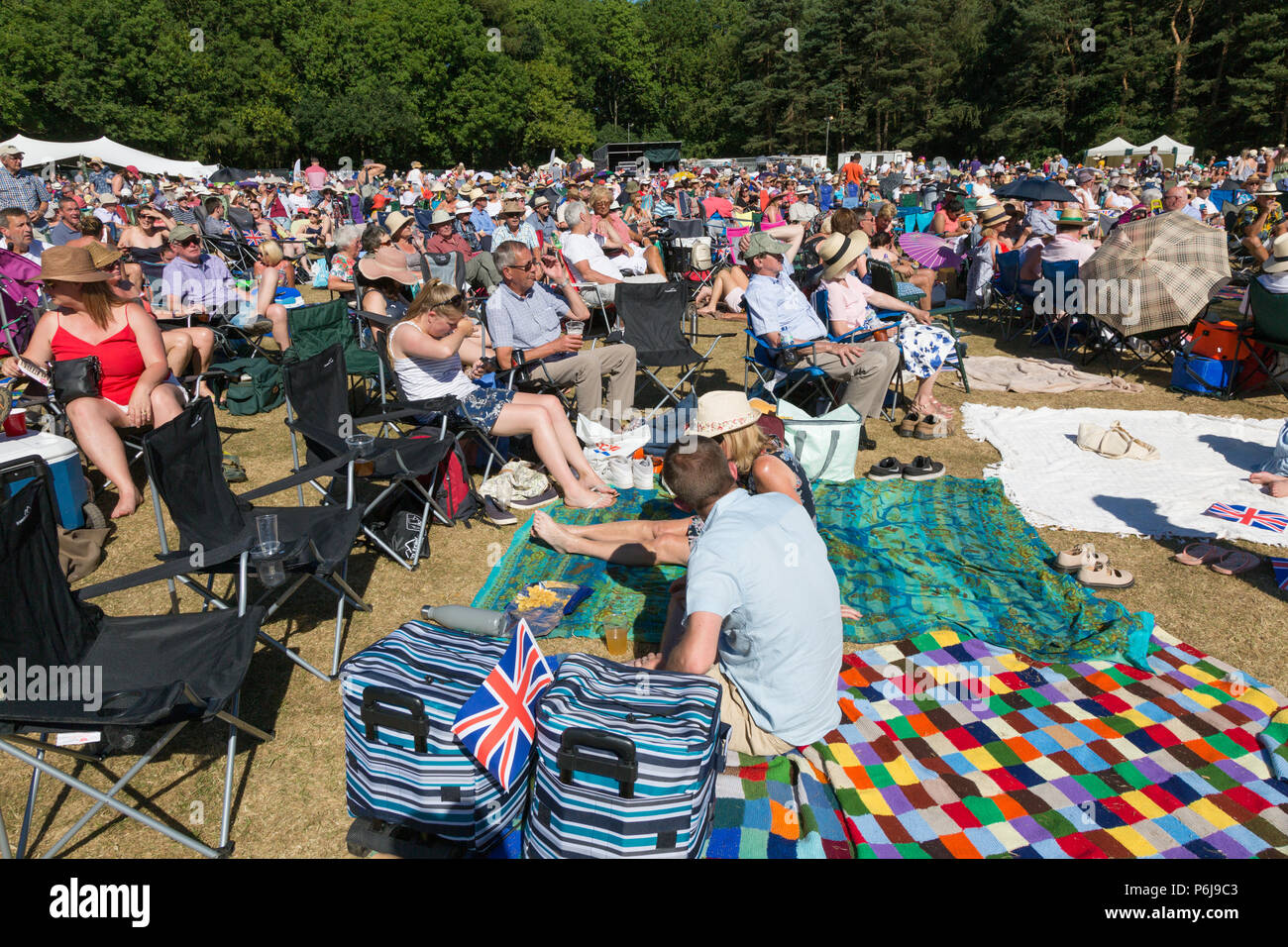 People at an open air outdoor concert. Sutton Park Birmingham UK 2018 ...