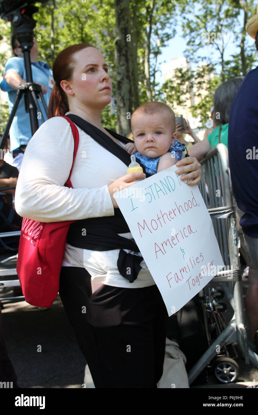 New York, New York, USA. 30th June, 2018. Family separation protestors ...