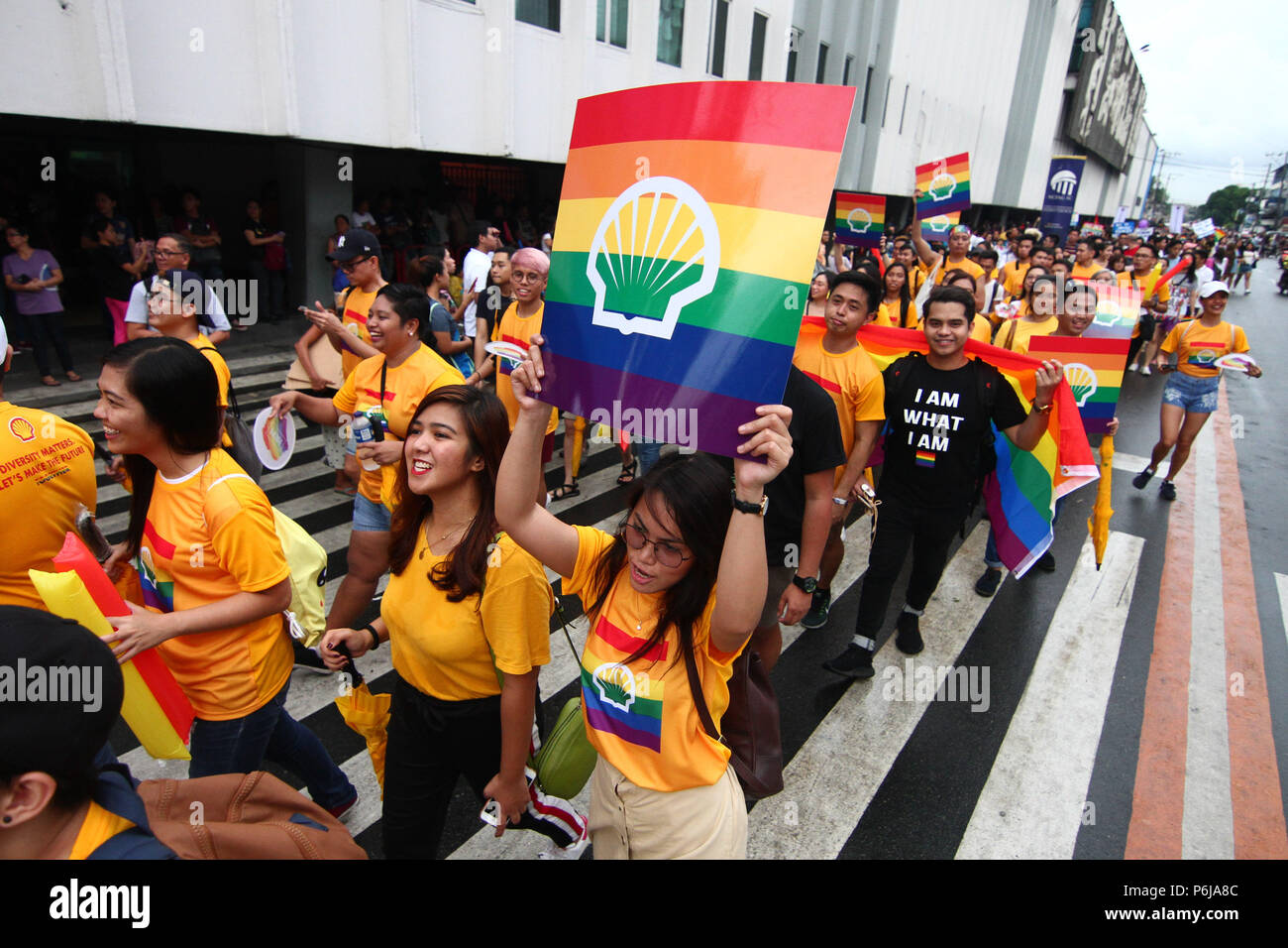 Philippines. 30th June, 2018. Pride march participants wearing colorful ...