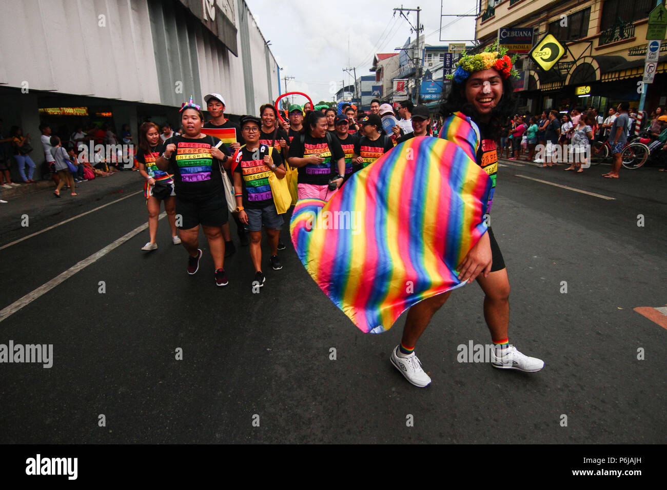 Philippines. 30th June, 2018. Pride march participants wearing colorful ...