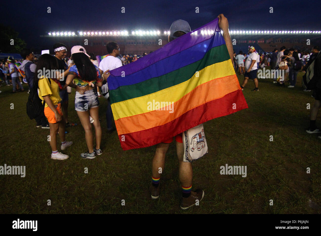 Philippines. 30th June, 2018. Pride march participants wearing colorful ...