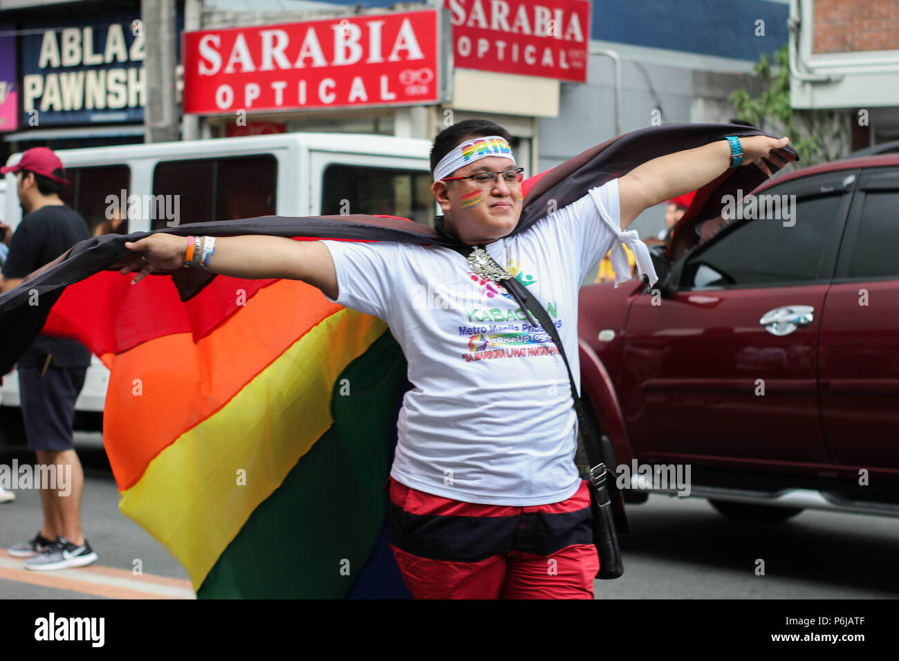 Manila, Philippines. 30th June, 2018. A proud pride member with the ...