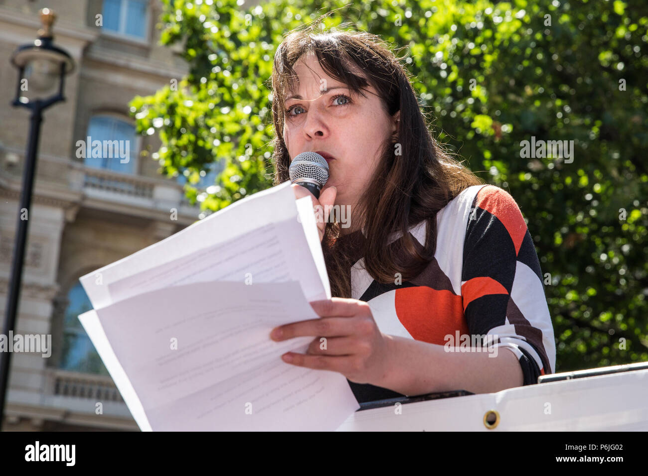 London, UK. 30th June 2018. Amelia Womack, Deputy Leader of the Green ...