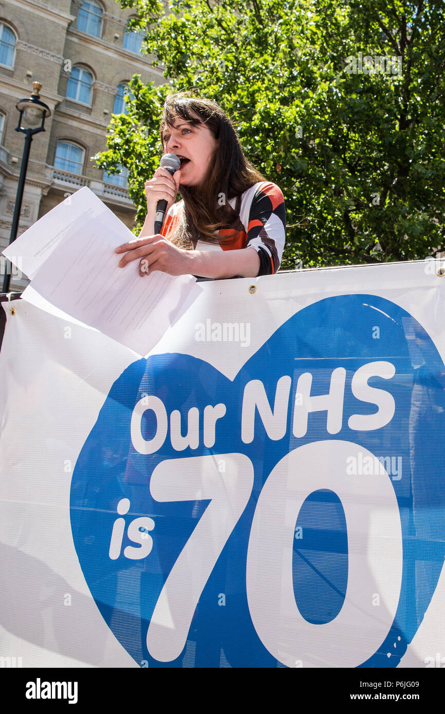 London, UK. 30th June 2018. Amelia Womack, Deputy Leader of the Green ...