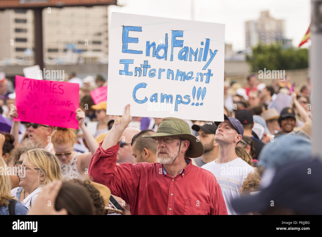 Atlanta, GA, USA. 30th June, 2018. Thousands gathered in front of the ...