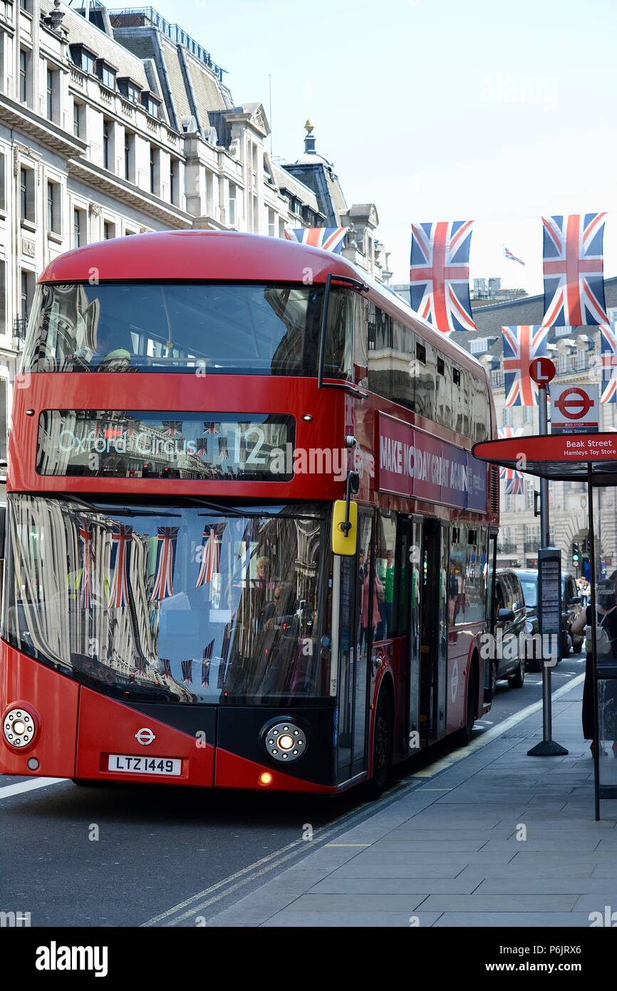 Iconic London red double decker bus, London, United Kingdom Stock Photo ...