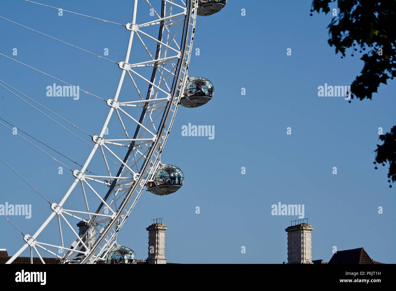 The iconic London Eye observation wheel along the River Thames, London ...