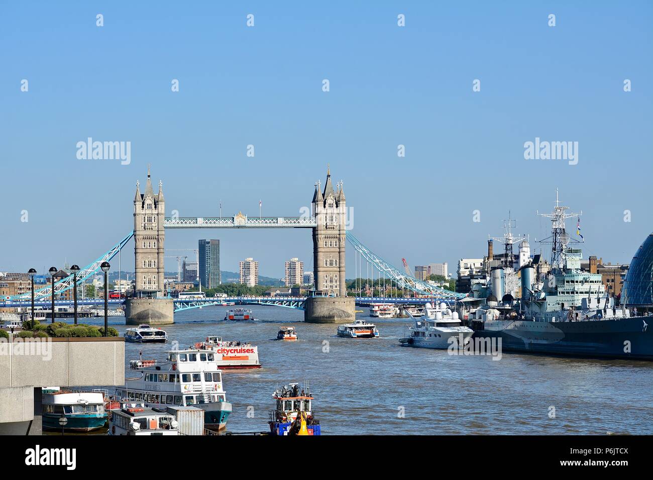 London's Iconic Tower bridge as seen from London Bridge spanning the ...