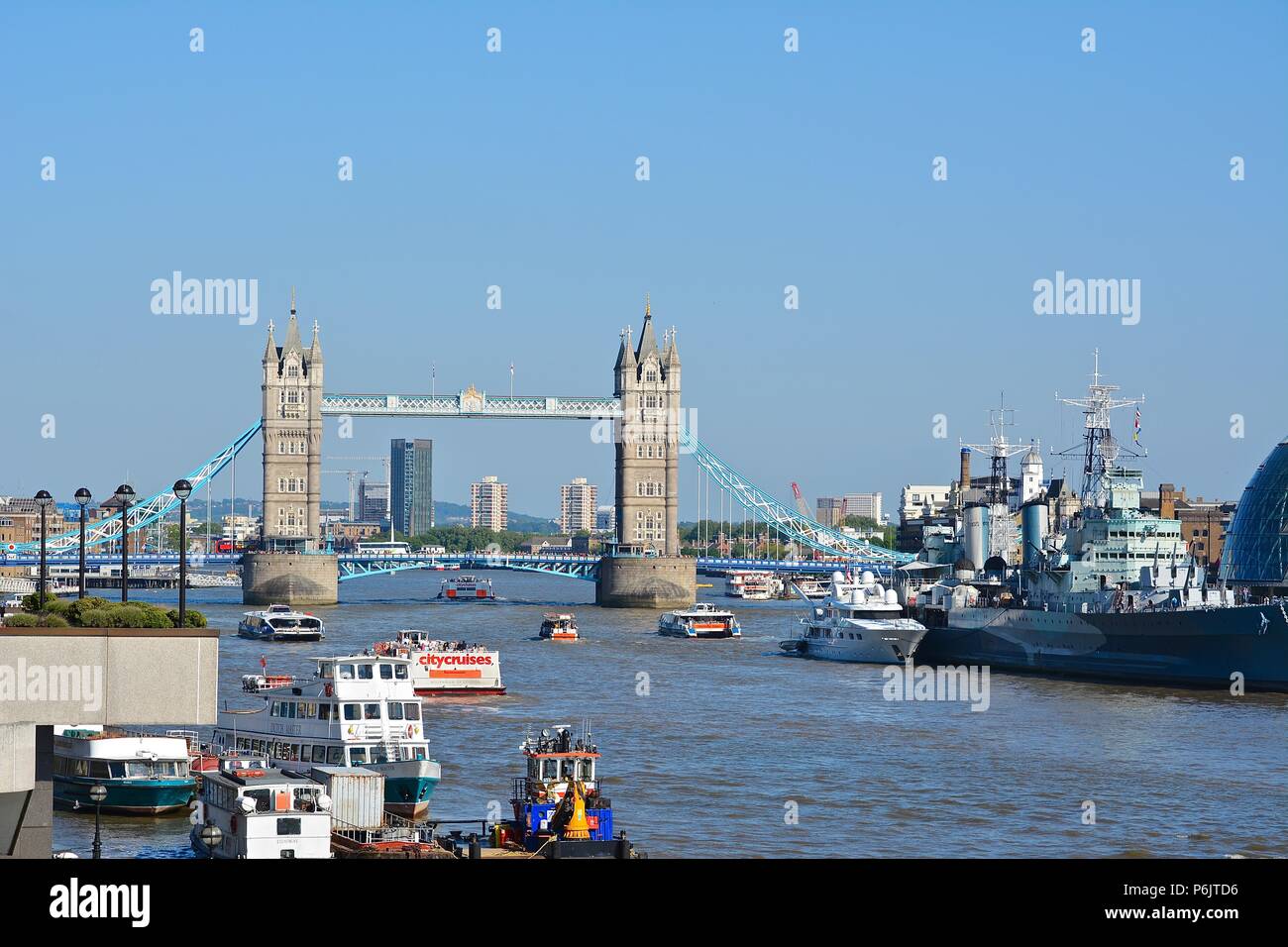 London's Iconic Tower bridge as seen from London Bridge spanning the ...
