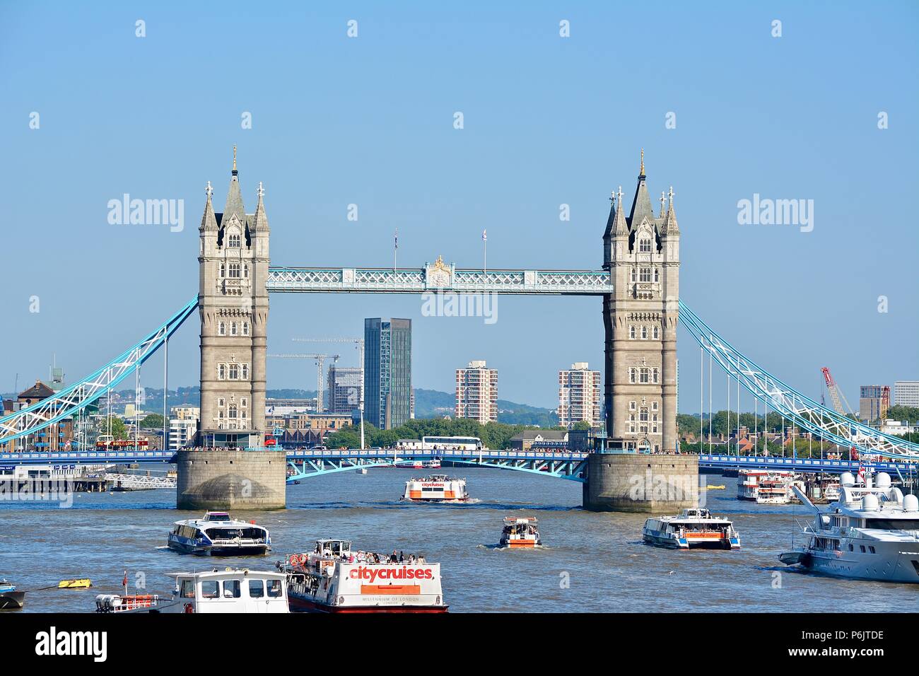 London's Iconic Tower bridge as seen from London Bridge spanning the ...