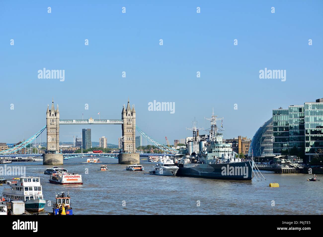London's Iconic Tower bridge as seen from London Bridge spanning the ...