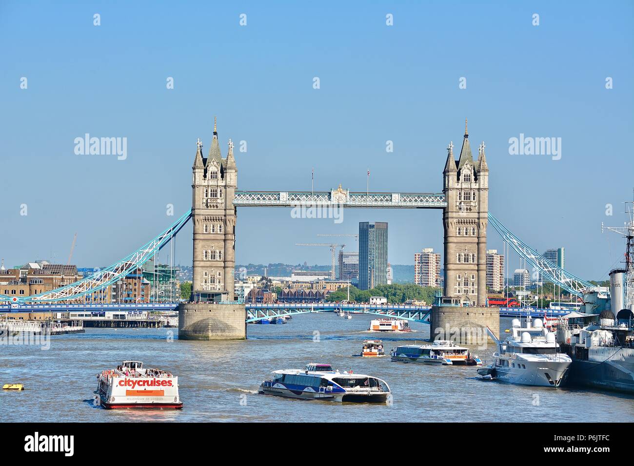 London's Iconic Tower bridge as seen from London Bridge spanning the ...