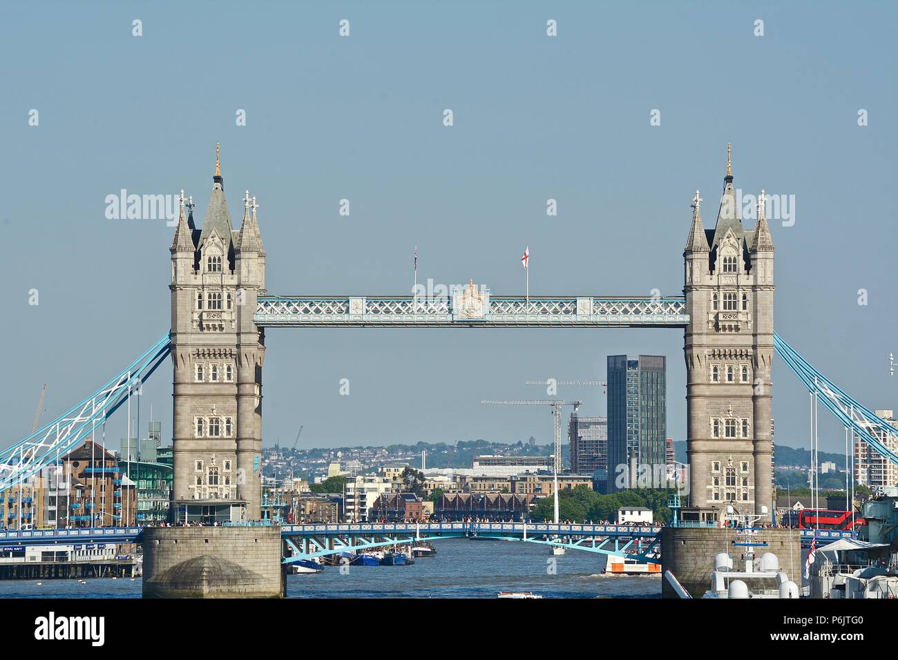 London's Iconic Tower bridge as seen from London Bridge spanning the ...