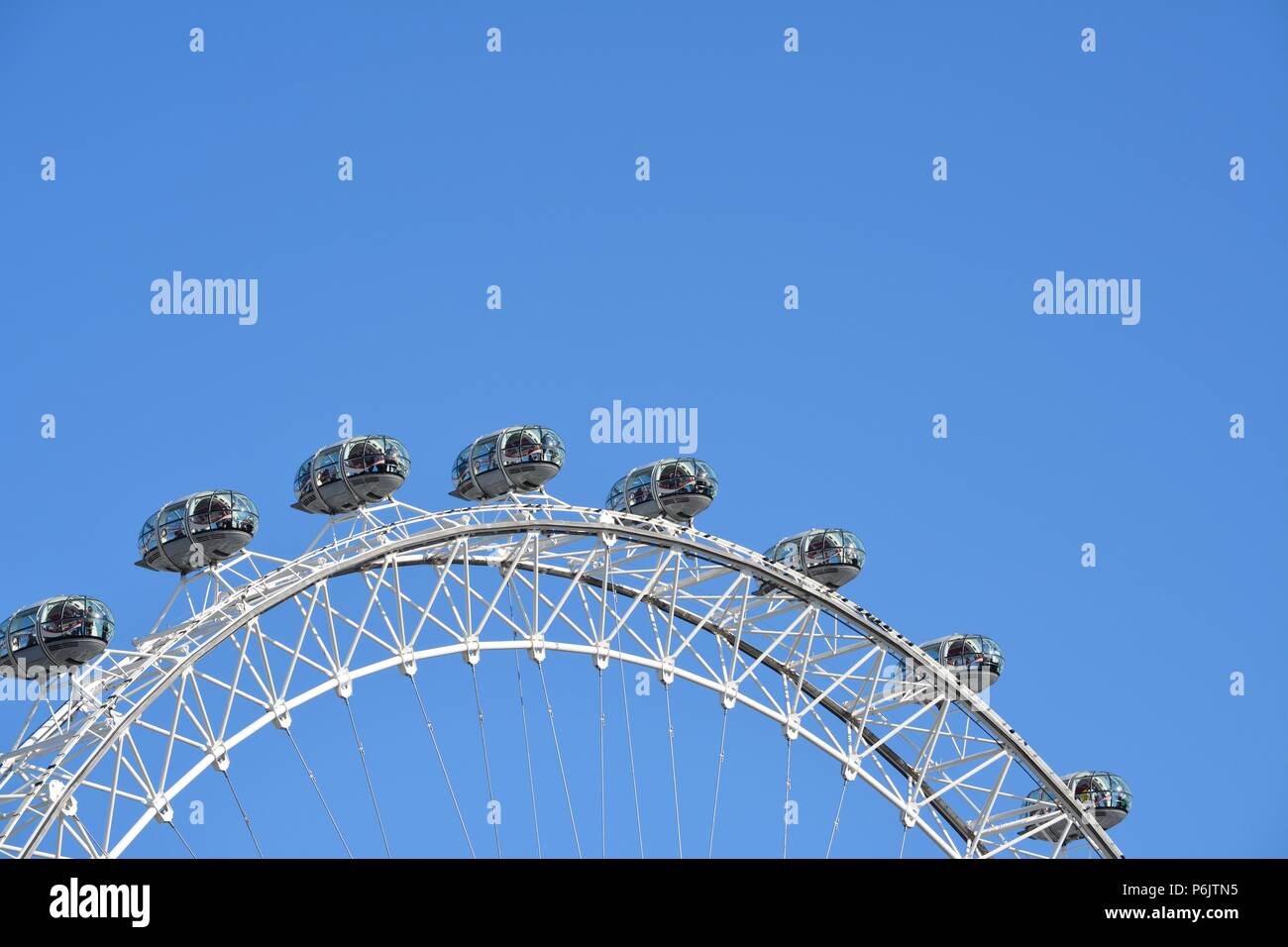 The iconic London Eye observation wheel along the River Thames, London ...