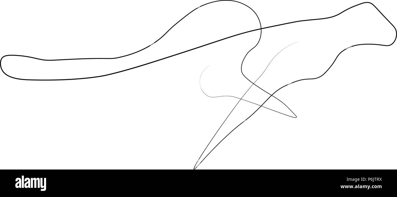 Cheetah animal one line. Vector illustration. Isolated white background ...