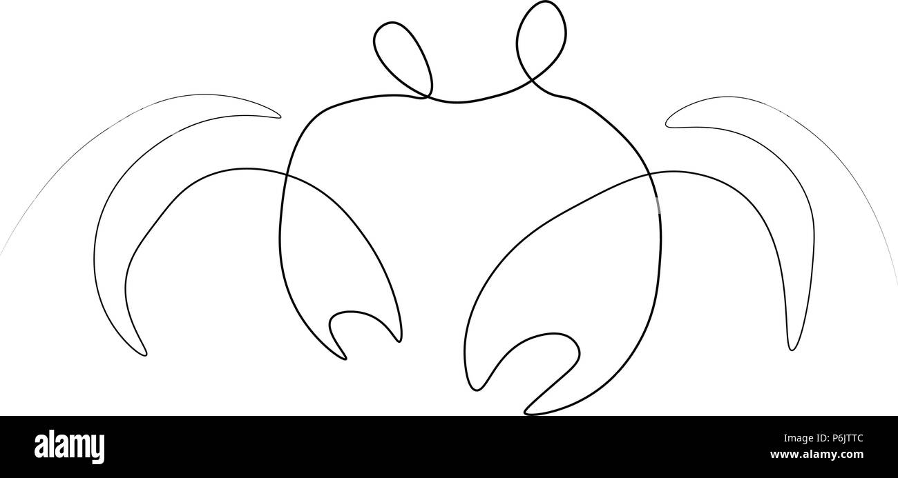 Crab one line. Vector illustration. Isolated white background Stock ...