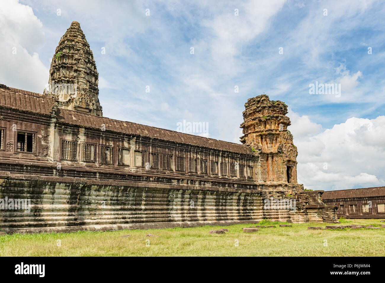 Galleriesof Angkor Wat temple in Cambodia. It is the largest religious ...