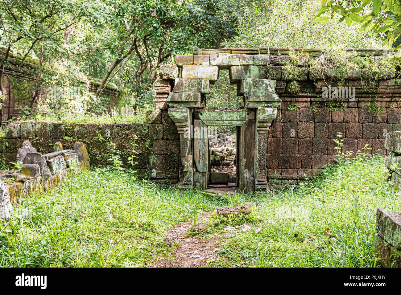 Walls near Baphuon temple in Angkor, Cambodia. Ruins of an 11th-century ...