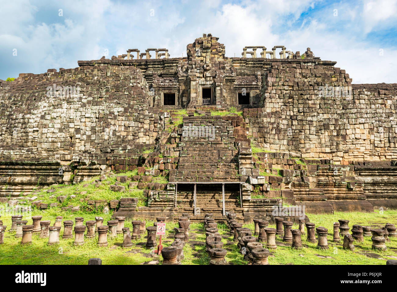Baphuon temple in Angkor, Cambodia. Ruins of an 11th-century pyramid ...