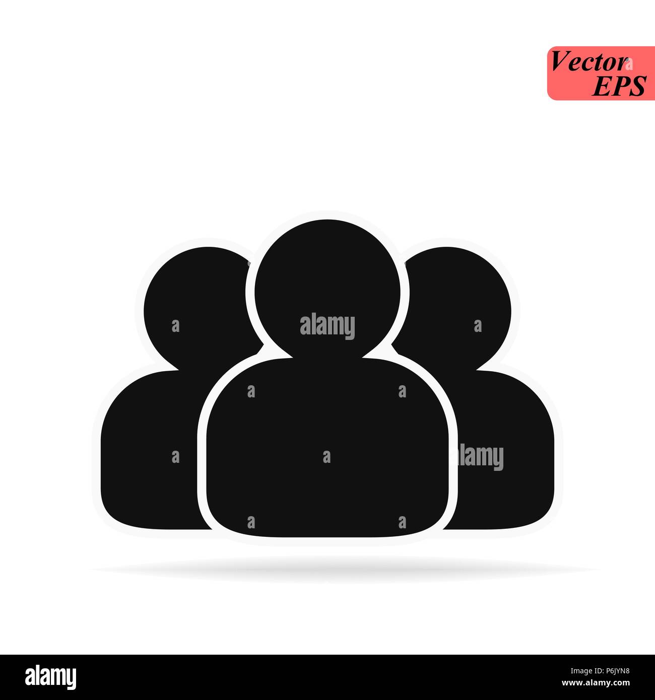 Group of people or group of users friends flat icon for apps and ...