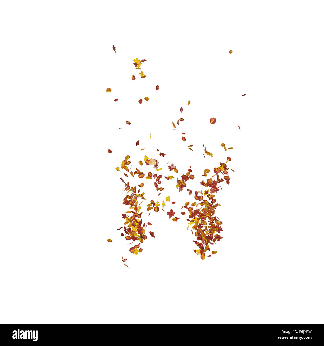 Falling Autumn Leaves isolated on white, 3d render Stock Photo - Alamy