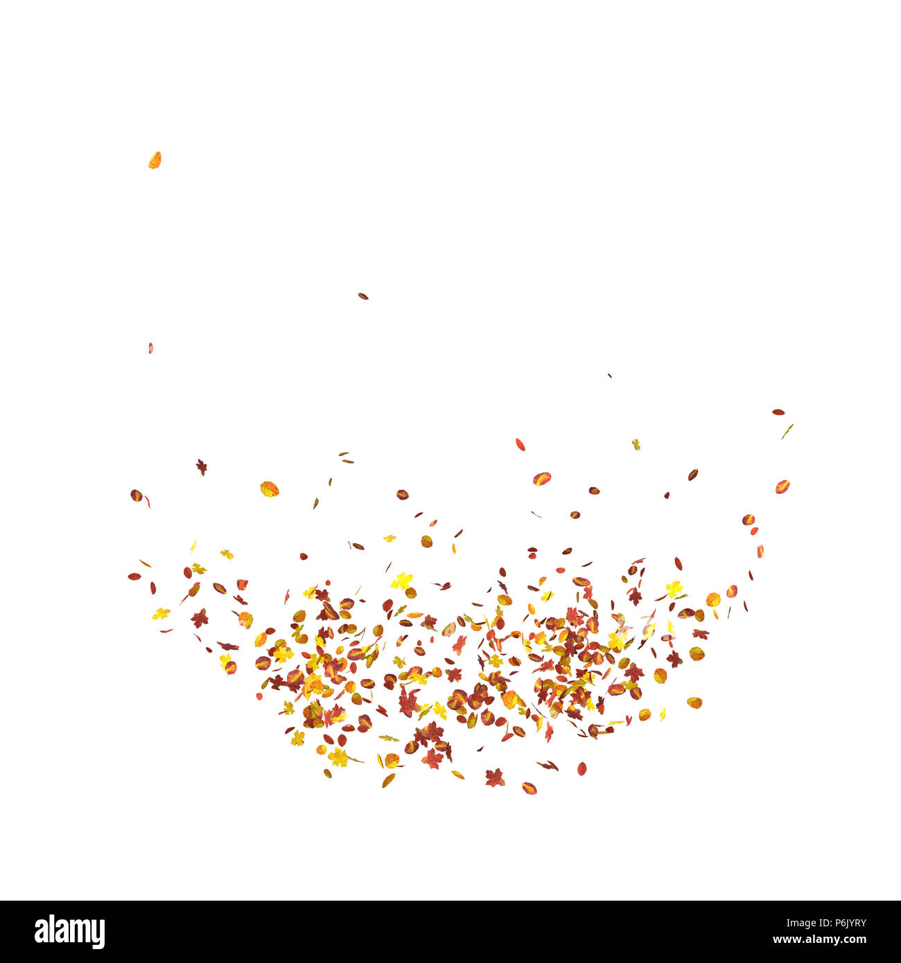 Falling Autumn Leaves isolated on white, 3d render Stock Photo - Alamy